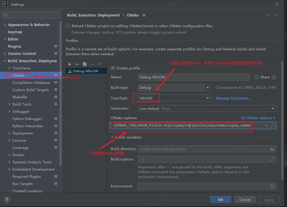 clion中mingw配置vcpkg - busee